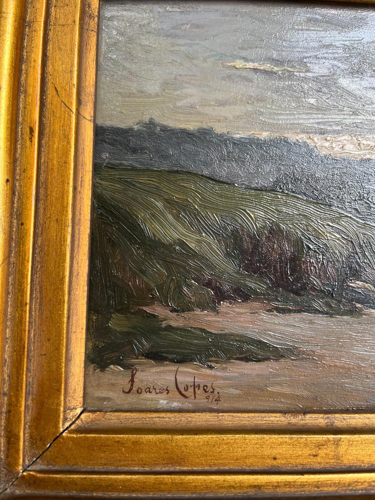 José Maria Soares Lopes '1888-1921', Landscape with Lake, Oil on Card ...