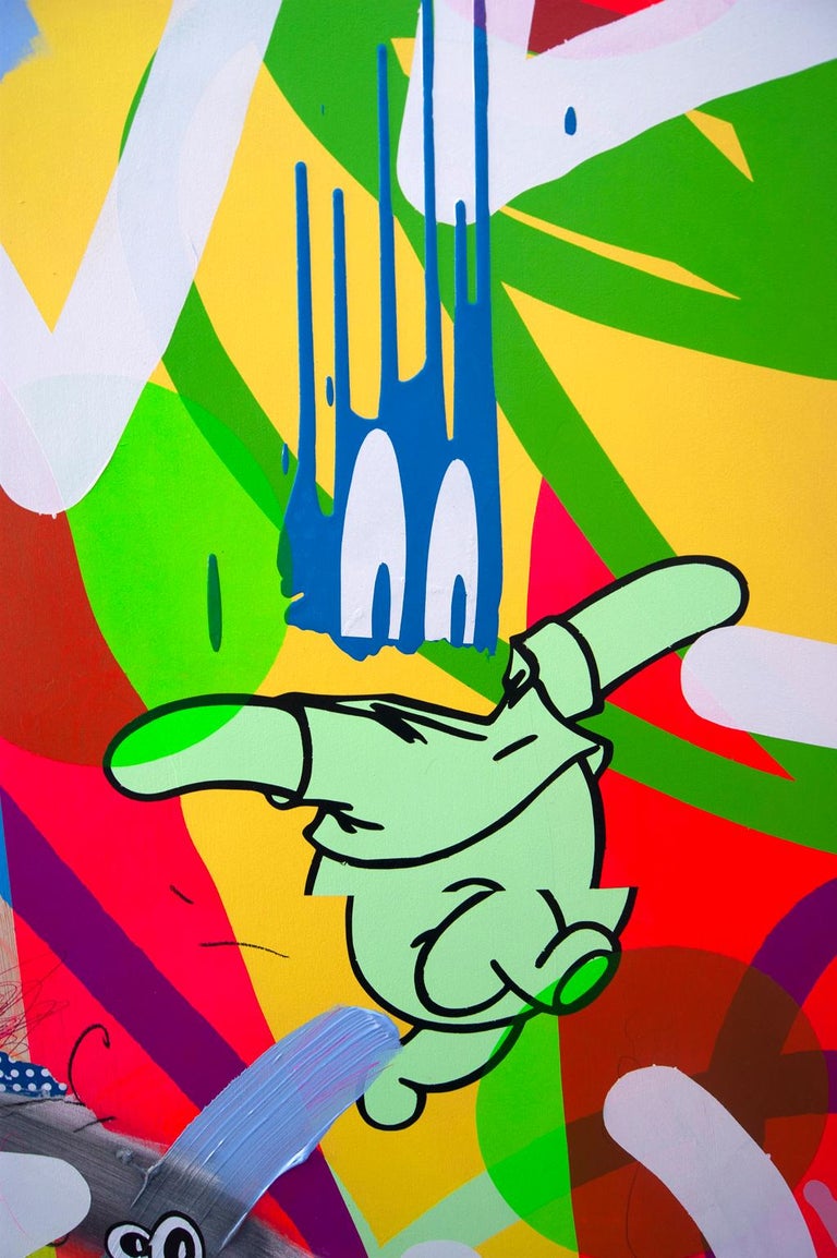 Jose Palacios - "Hombre Cohete" Acrylic on Wood Panel, by Contemporary ...