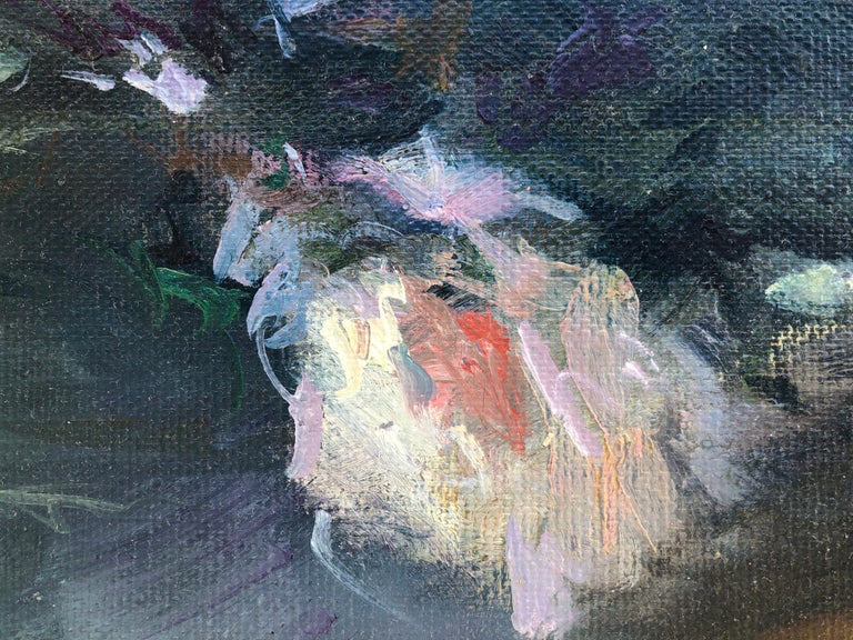 Jose Puyet - In the dresser oil on burlap painting woman portrait at ...