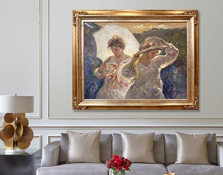 José Royo - In the Garden - José Royo Oil painting on canvas ...