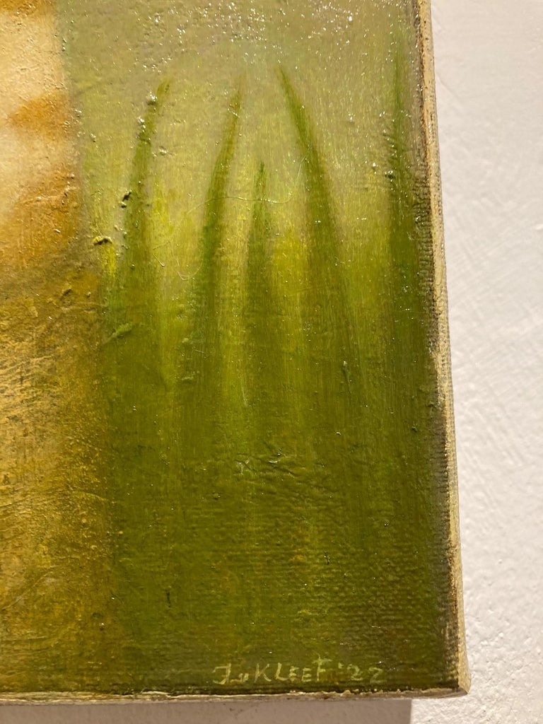 Jose van Kleef – Kat op Boomstam Katzen auf Baumtruhe, Ölgemälde auf Leinwand Linnen, auf Lager ...