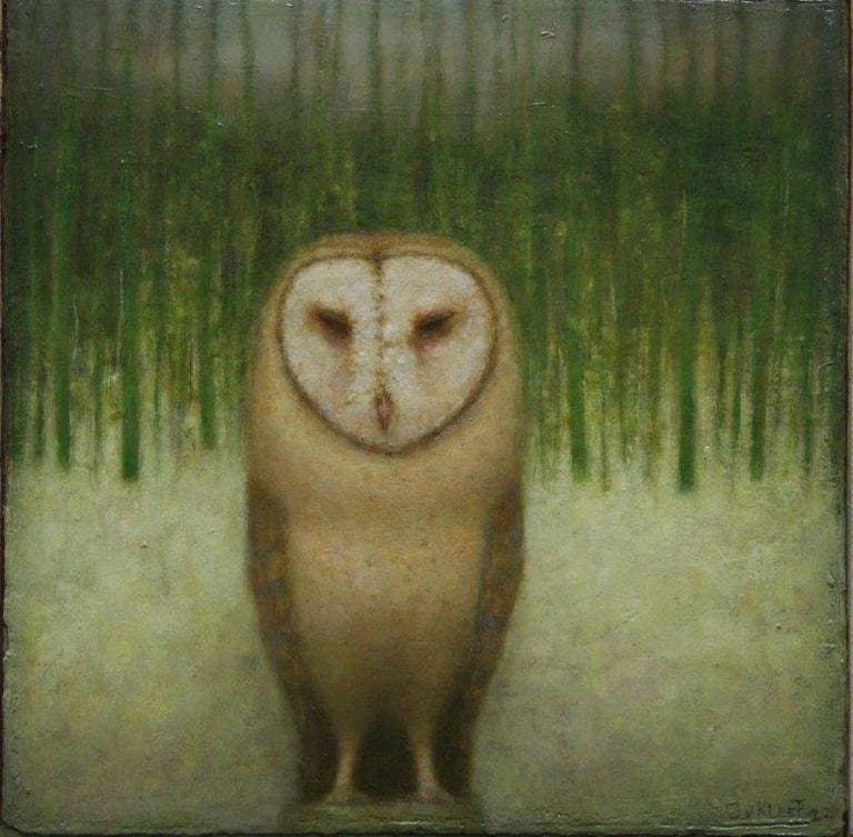 Jose van Kleef - Uil voor Bosrand Owl on Forest Edge Oil Painting on ...