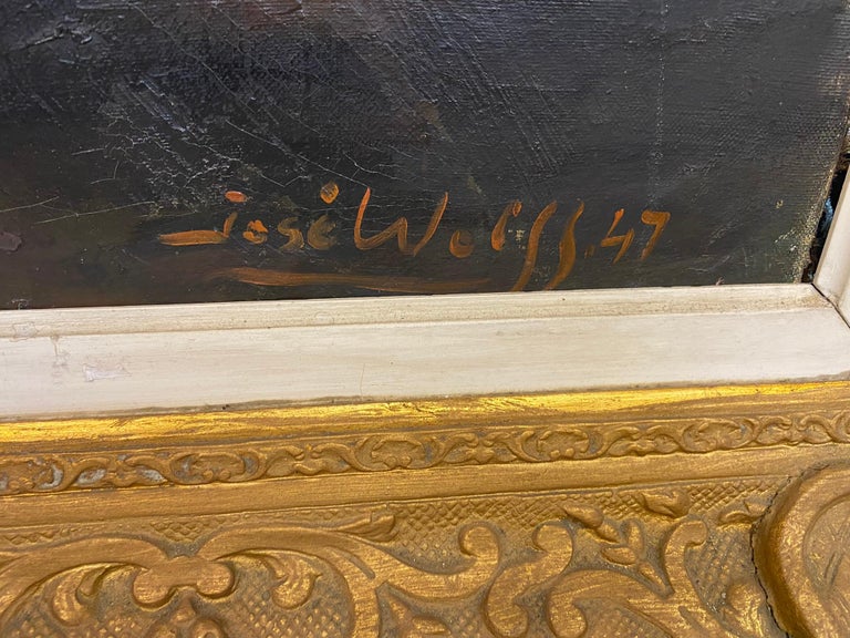 Jose Wolff, Family Portrait, Large Oil on Canvas, circa 1947 For Sale ...