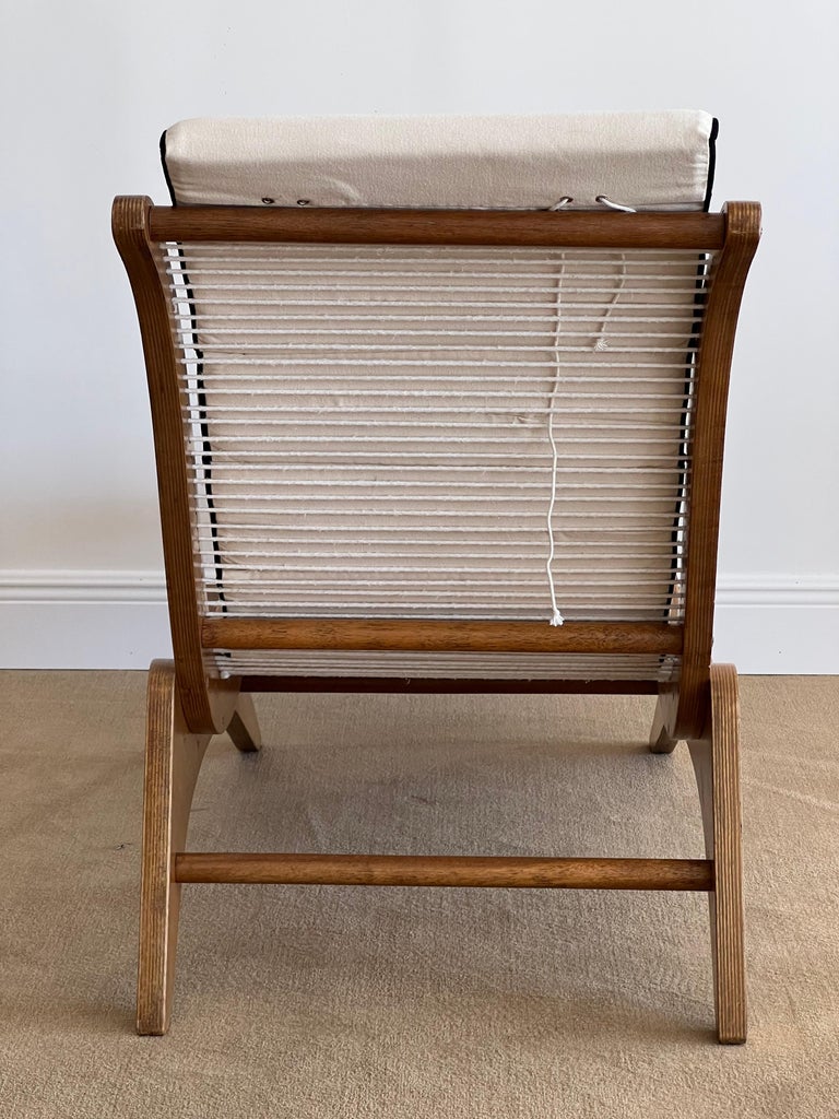 José Zanine Caldas, Chaise Longue, Marine Plywood, Rope, Fabric, Brazil ...