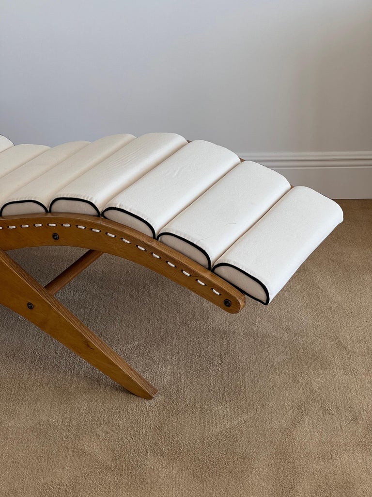 José Zanine Caldas, Chaise Longue, Marine Plywood, Rope, Fabric, Brazil ...