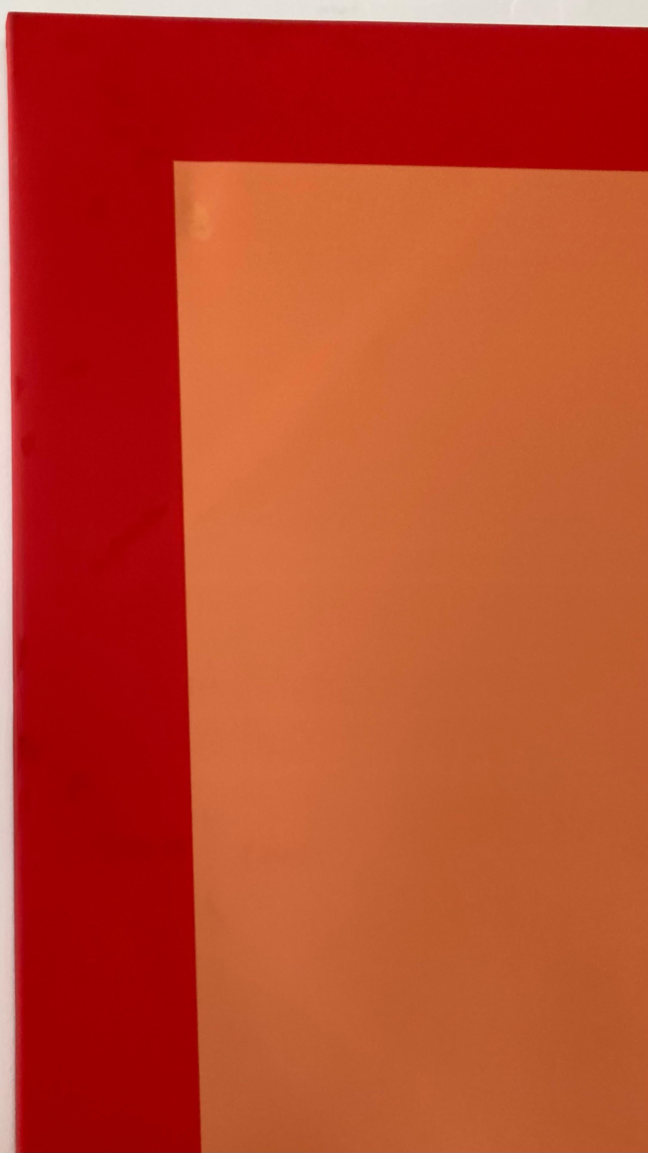 Josef Albers Inspired Painting "Happy" by Todd Hase, Orange For Sale at ...