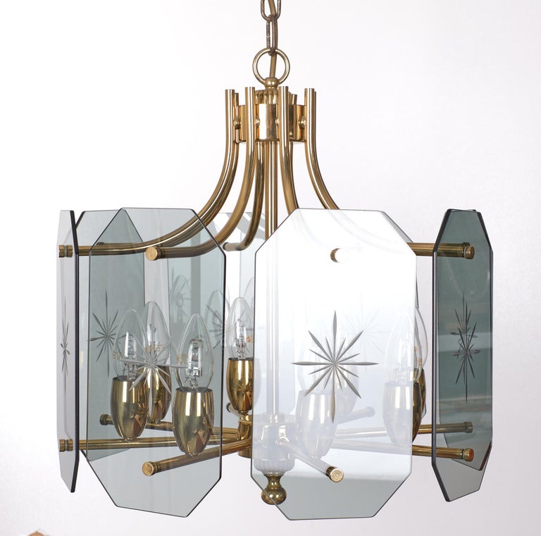 Josef Brumberg Kristal Glass Chandelier 1970s Germany For Sale at 1stDibs
