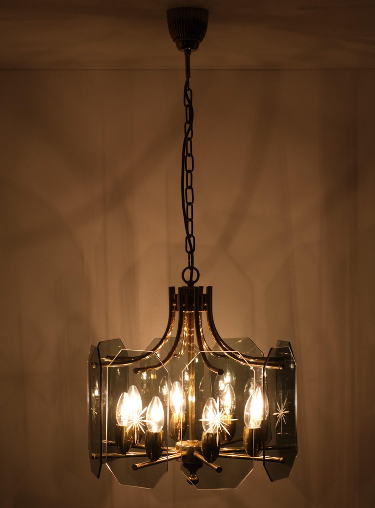 Josef Brumberg Kristal Glass Chandelier 1970s Germany For Sale at 1stDibs