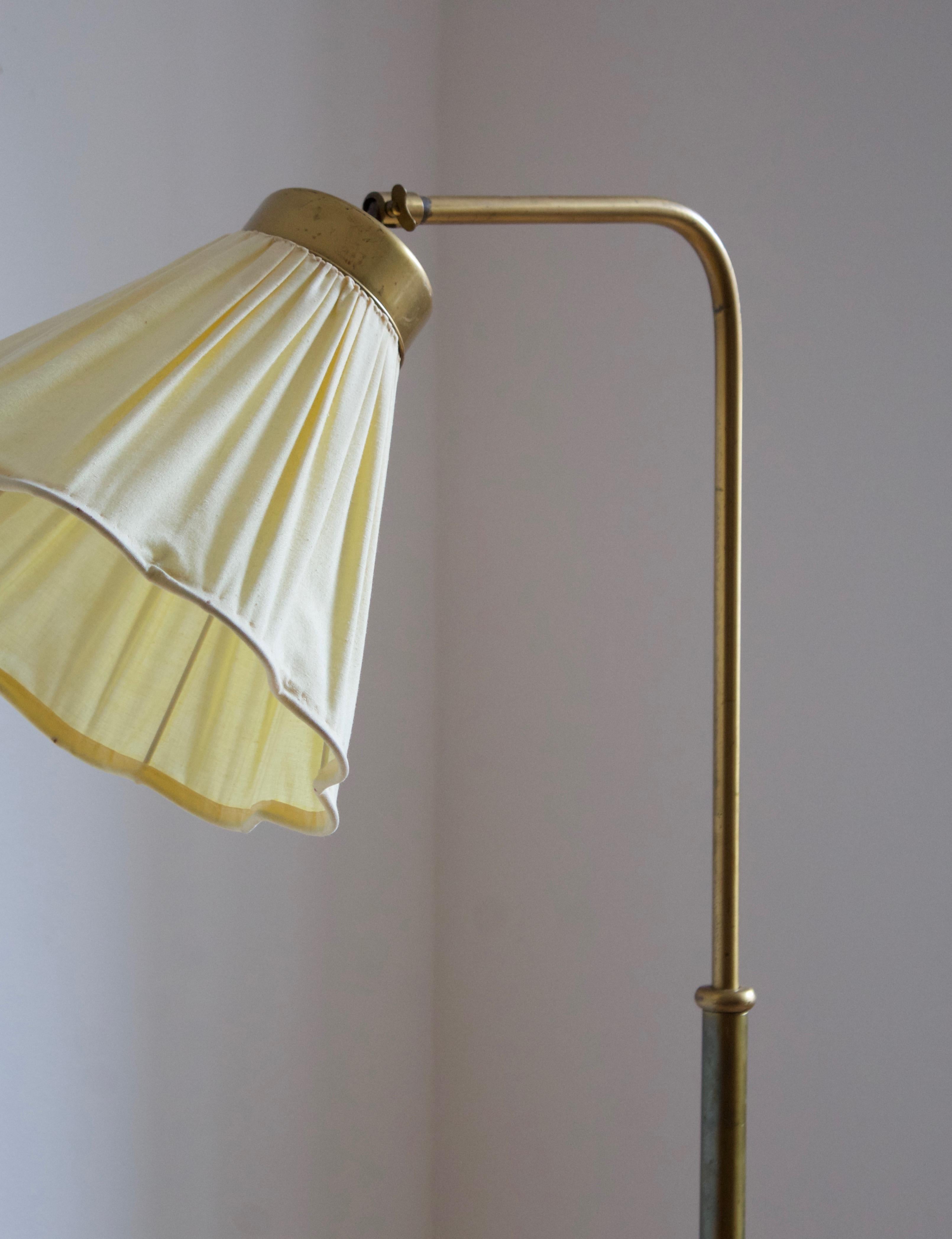 Josef Frank, Adjustable Floor Lamp, Brass, Fabric, Svenskt Tenn, 1950s ...