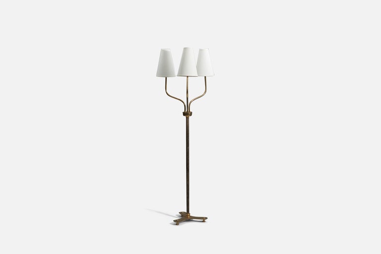Josef Frank, Floor Lamp, Brass, Leather, White Fabric, Svenskt Tenn ...
