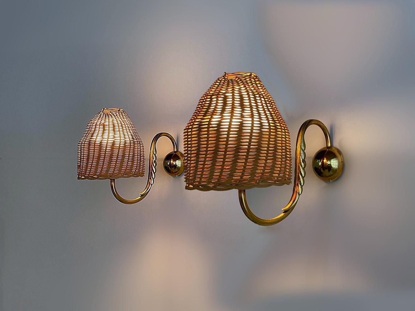 Josef Frank Floral Brass Wall Sconces, Viennese Modern Age, 1940s ...