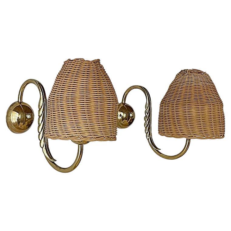 Josef Frank Floral Brass Wall Sconces, Viennese Modern Age, 1940s ...
