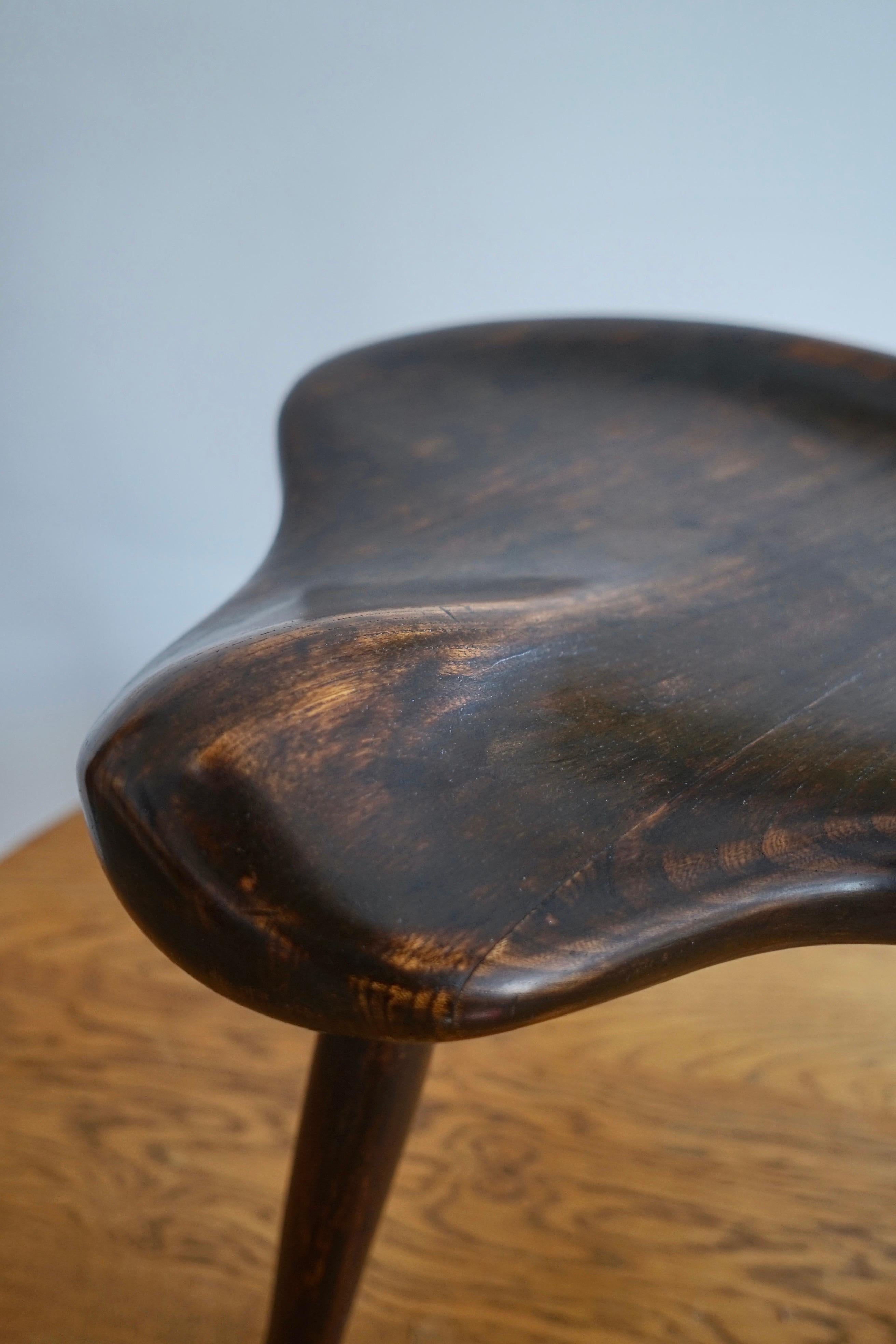 Josef Frank Stool in Dark Stained Elm Manufactured by Fritz Hansen For ...