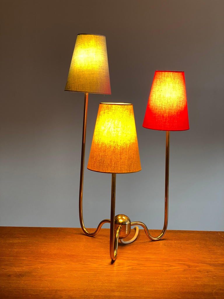 Josef Frank, Table Lamp, Brass, Red, Blue, Yellow Screens, Svenskt Tenn ...