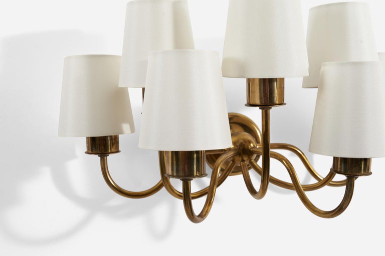 Josef Frank, Wall Light, Brass, Fabric, Sweden, 1950s For Sale at 1stDibs