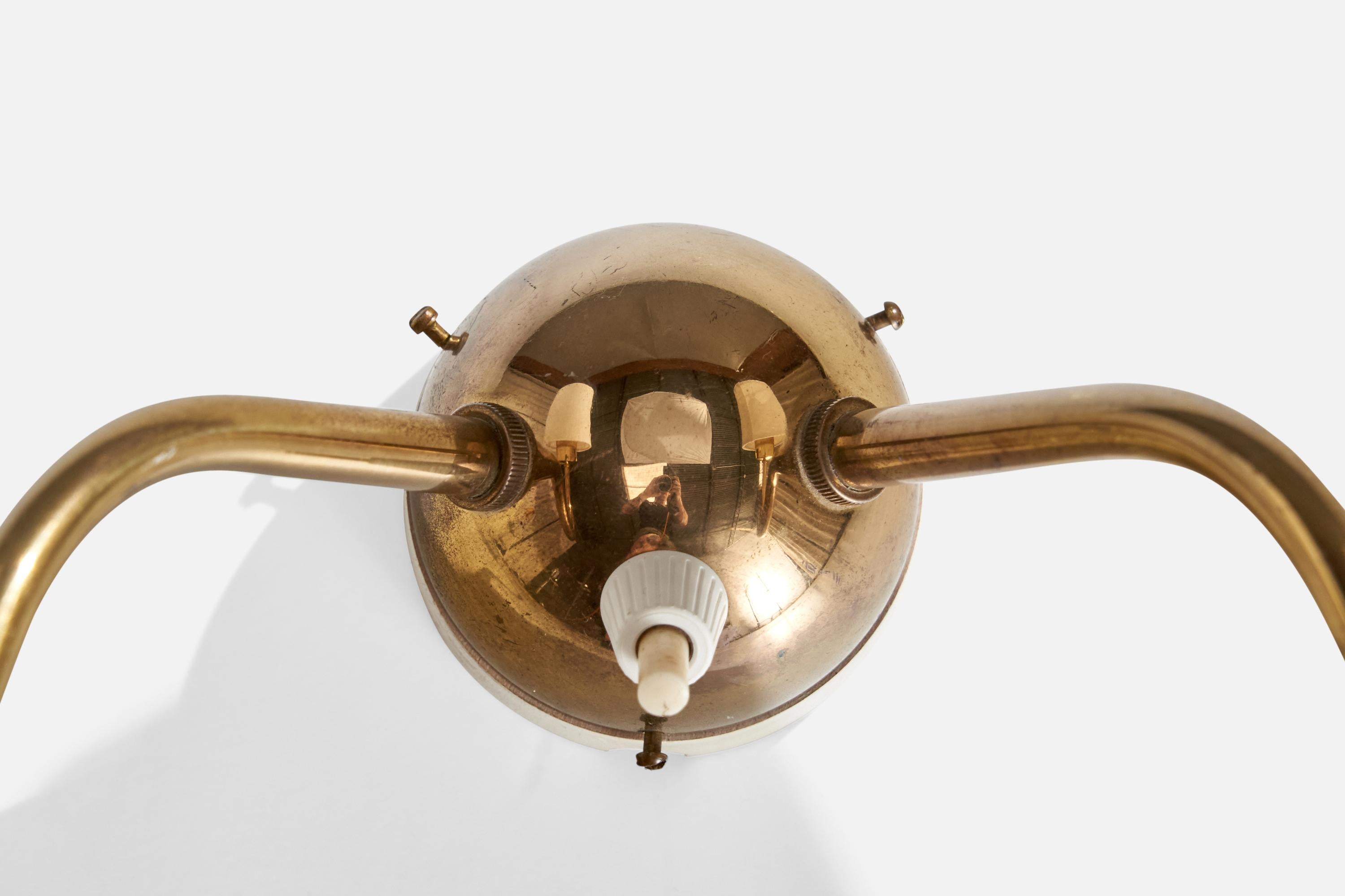 Josef Frank, Wall Lights, Brass, Fabric, Sweden, 1950s For Sale at 1stDibs