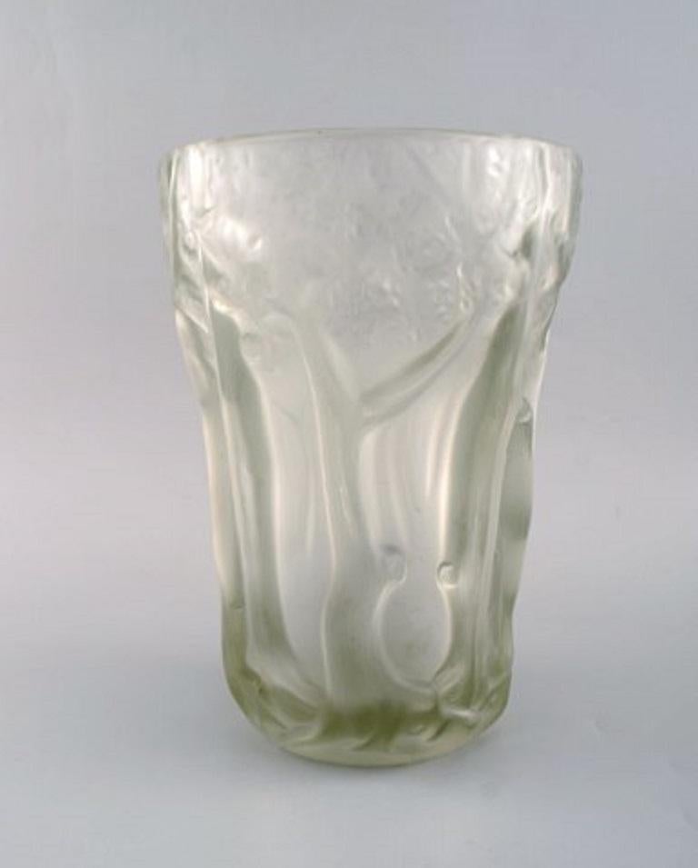 Josef Inwald, Large Art Deco "Dans la forêt" Vase in Art Glass, 1930s ...