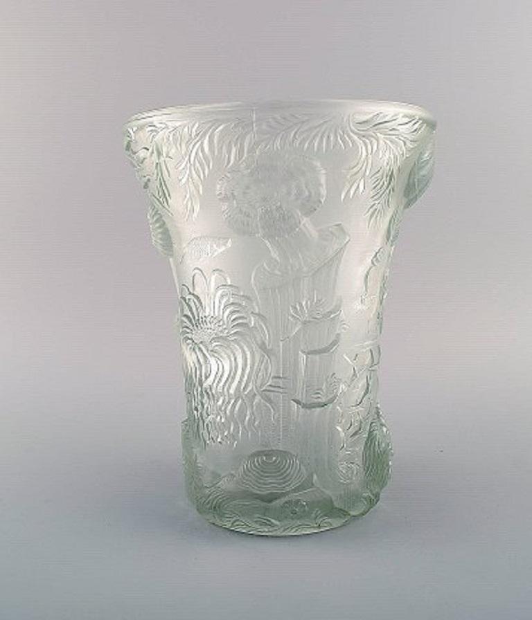 Josef Inwald, Large Art Deco Vase in Art Glass Decorated with ...