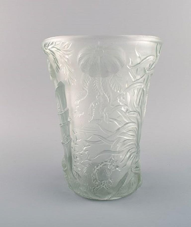 Josef Inwald, Large Art Deco Vase in Art Glass Decorated with ...