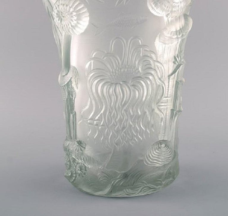 Josef Inwald, Large Art Deco Vase in Art Glass Decorated with ...