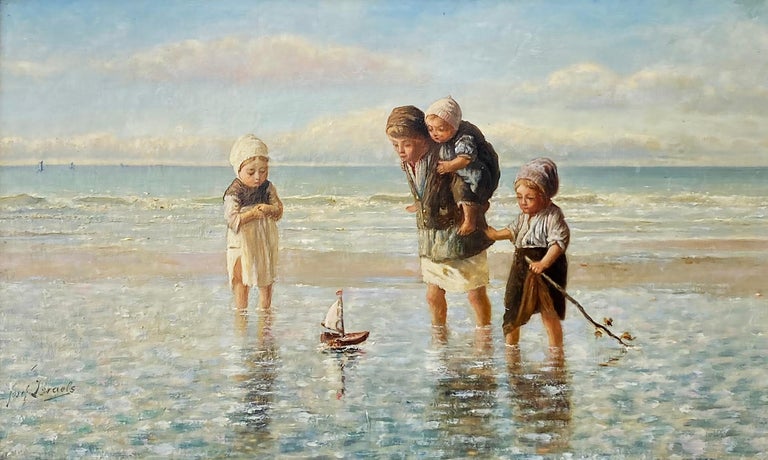 Josef Israels - Children at the Seashore For Sale at 1stDibs
