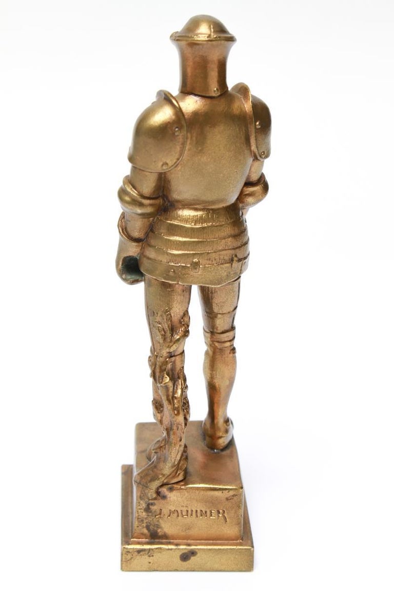 Josef Muellner WWI Militaria Cast Iron Figure of a Knight in Armor at ...