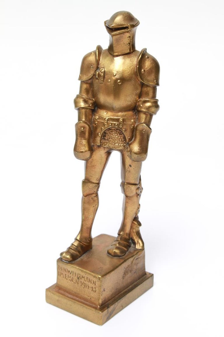 Josef Muellner WWI Militaria Cast Iron Figure of a Knight in Armor at ...