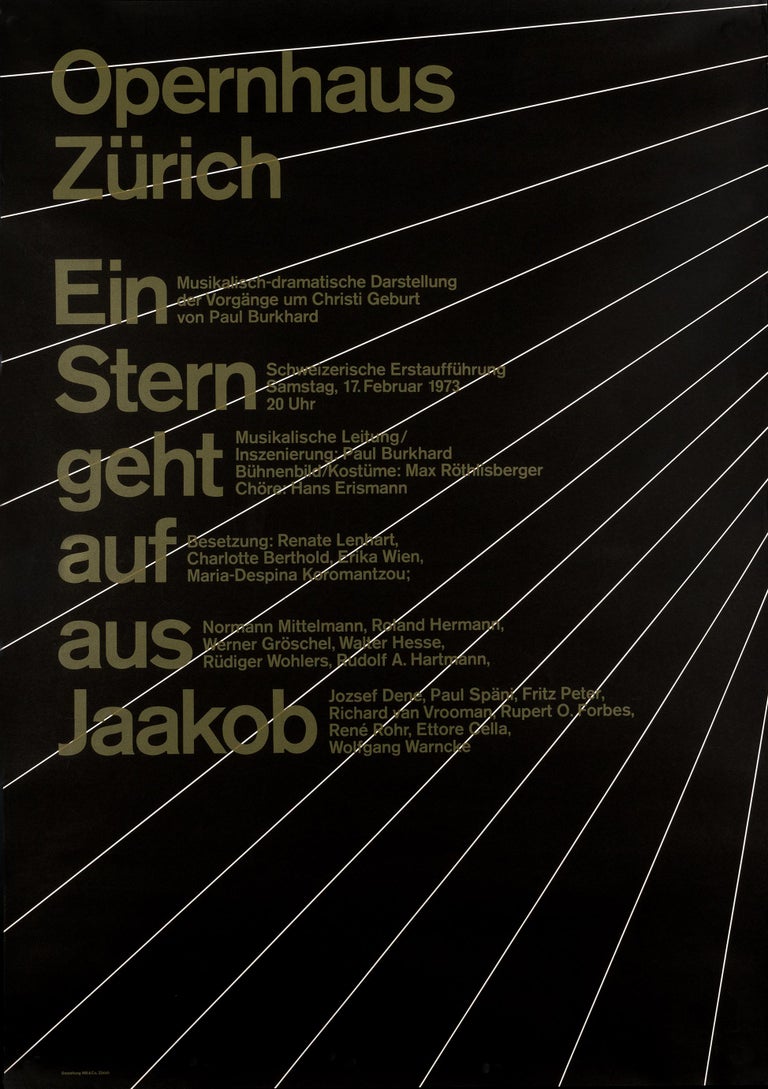 Josef Müller-Brockmann - "Opernhaus Zurich - A Star Rises from Jacob ...