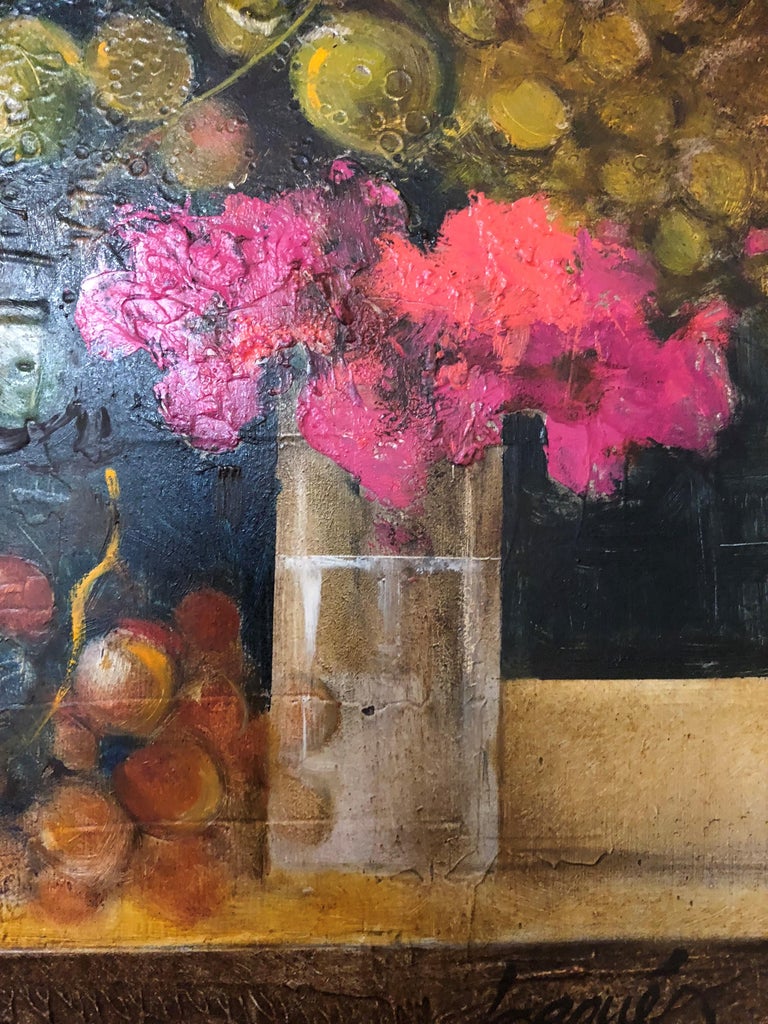 Josep Baques - Josep Baques "Perfil con Frutas y Flores" 15 x 18 in ...
