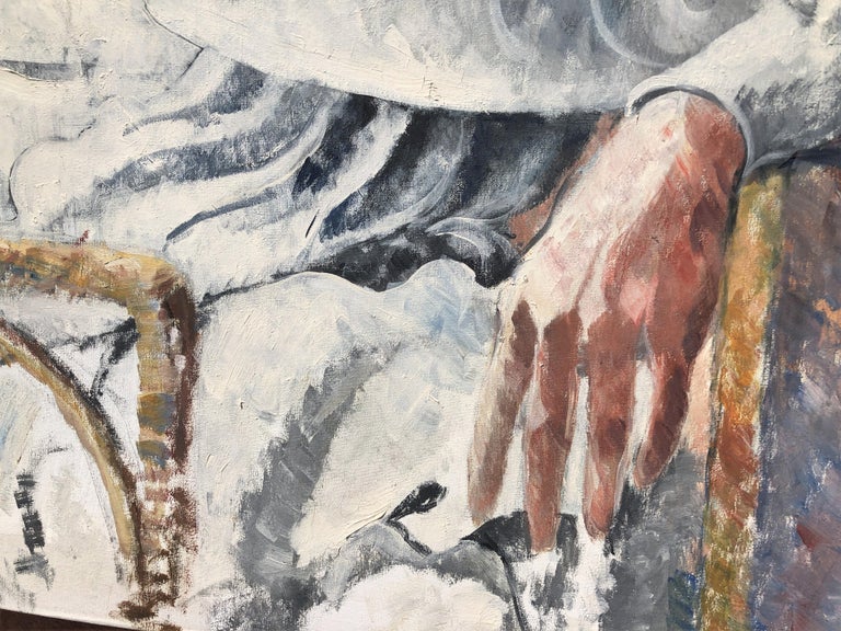 Josep Maria Draper - Melancholy female figure oil on canvas painting ...