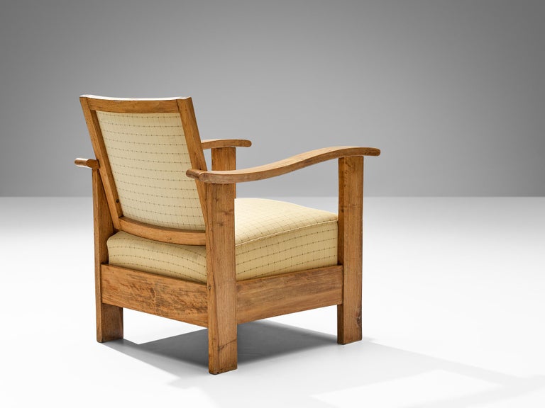 Josep Palau Oller Spanish Pair of Armchairs in Pale Yellow Upholstery ...