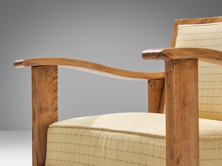 Josep Palau Oller Spanish Pair of Armchairs in Pale Yellow Upholstery ...