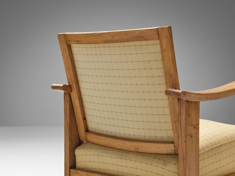 Josep Palau Oller Spanish Pair of Armchairs in Pale Yellow Upholstery ...