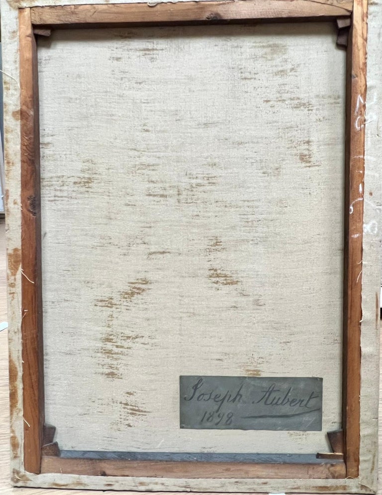 Joseph Aubert - 19th Century French Portrait of a Nun Large Oil ...