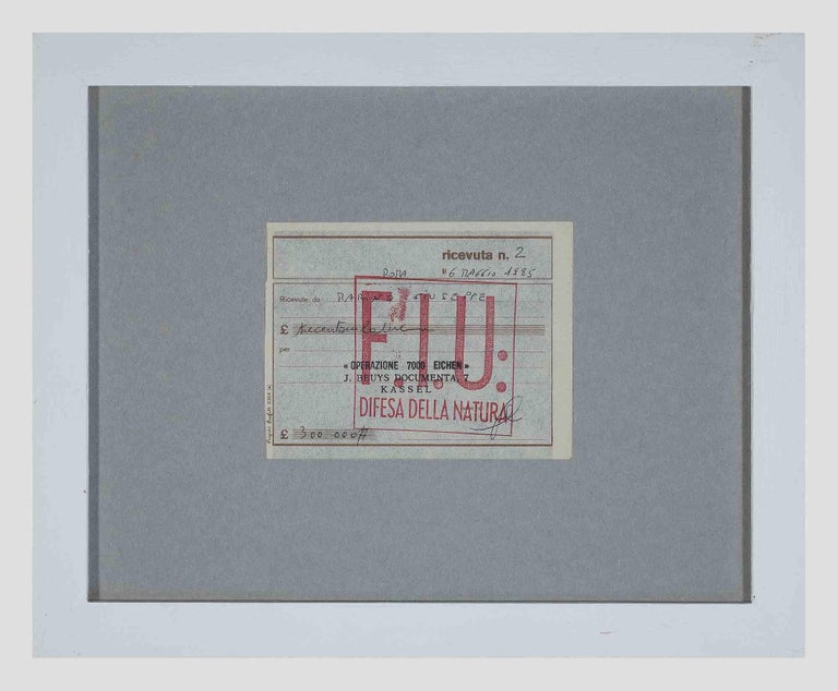 Joseph Beuys - Operazione 7000 Eichen - Original Receipt by Joseph ...