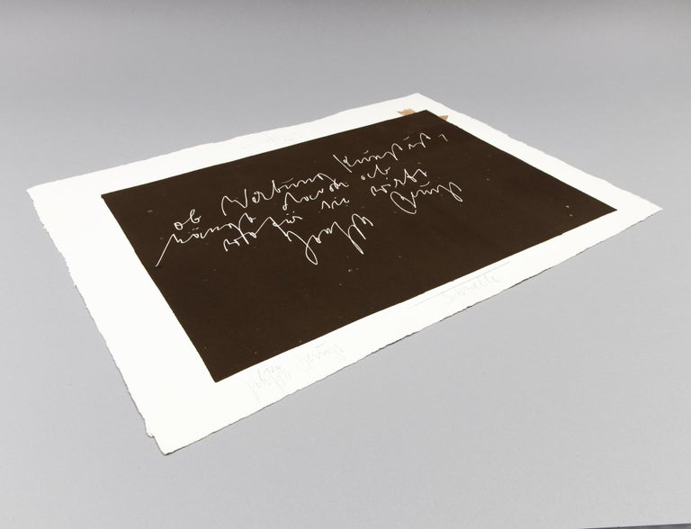Joseph Beuys - Joseph Beuys - Schwelle, Fluxus, 1984, Signed Print ...