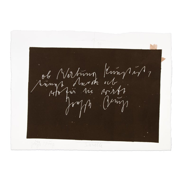 Joseph Beuys - Joseph Beuys - Schwelle, Fluxus, 1984, Signed Print ...