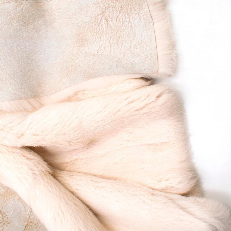 Joseph Cream Rabbit Fur Coat US 4 at 1stDibs