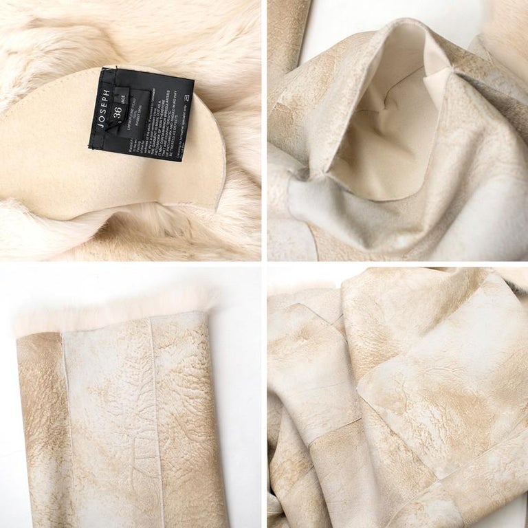 Joseph Cream Rabbit Fur Coat US 4 at 1stDibs