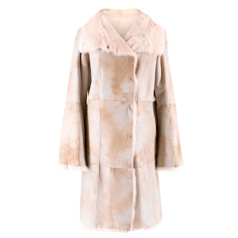 Joseph Cream Rabbit Fur Coat US 4 at 1stDibs