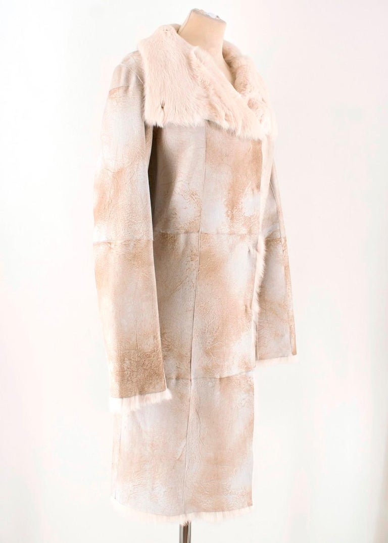 Joseph Cream Rabbit Fur Coat US 4 at 1stDibs