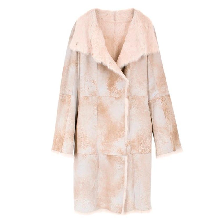 Joseph Cream Rabbit Fur Coat US 4 at 1stDibs