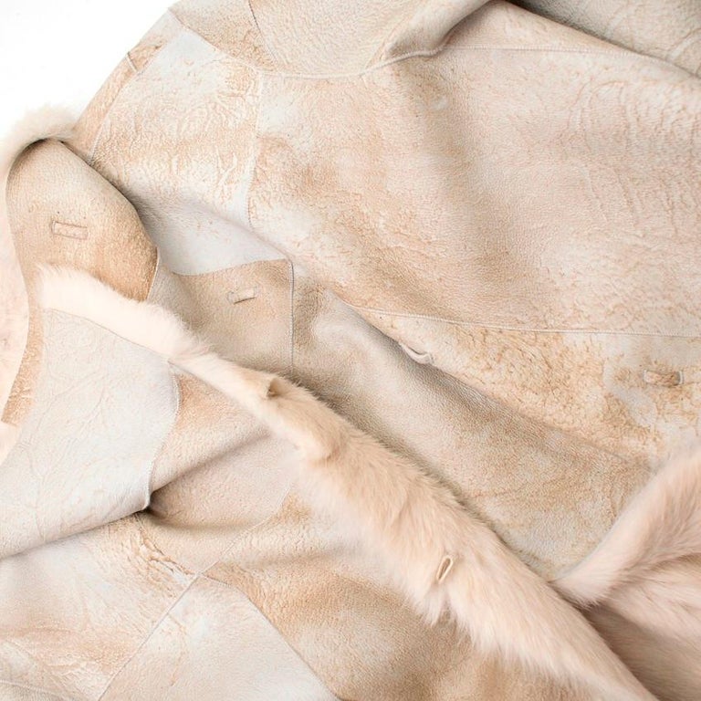 Joseph Cream Rabbit Fur Coat US 4 at 1stDibs