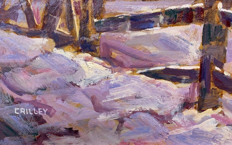 Joseph Crilley - Cuttalossa Snow, Impressionist Winter Snow Landscape ...