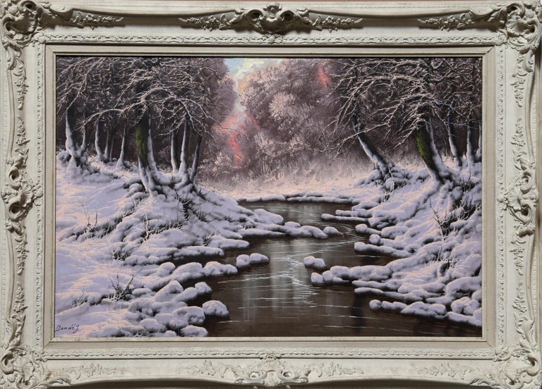 Joseph Dande - Snowy Banks of the River, Oil Painting by Joseph Dande ...
