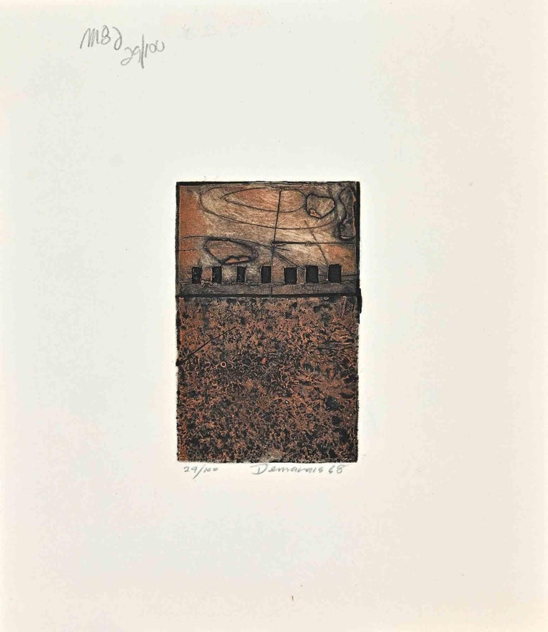 Joseph Demarais - Composition abstraite - eau-forte de Joseph Demarais ...