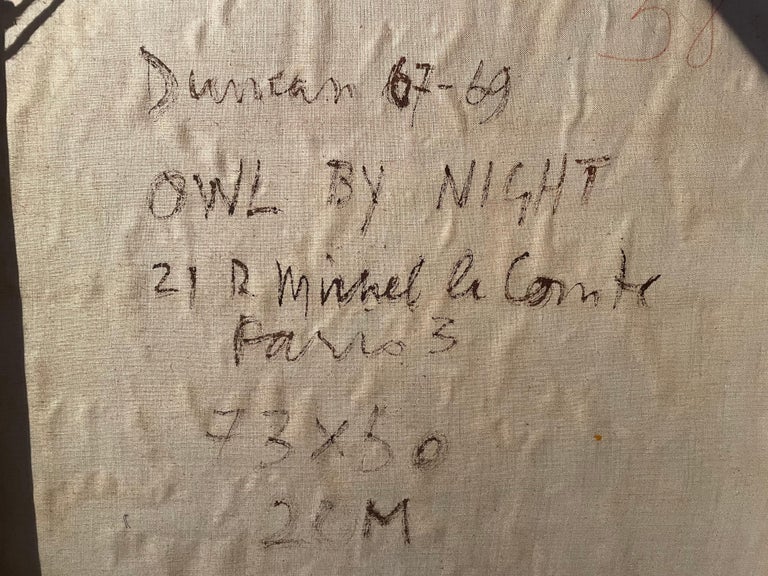 Joseph Duncan - “Owl by night” Modern Post War Oil Painting A Green Abstract Expressionism For ...