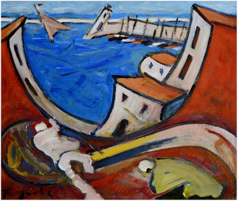 Joseph Franceli - The Wave of the Port of Sete, Oil on canvas For Sale ...