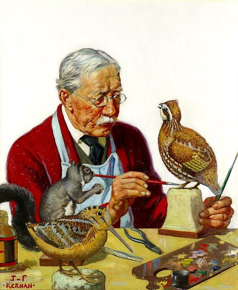 Joseph Francis Kernan - Woodcarver, Outdoor Life Magazine Cover For ...