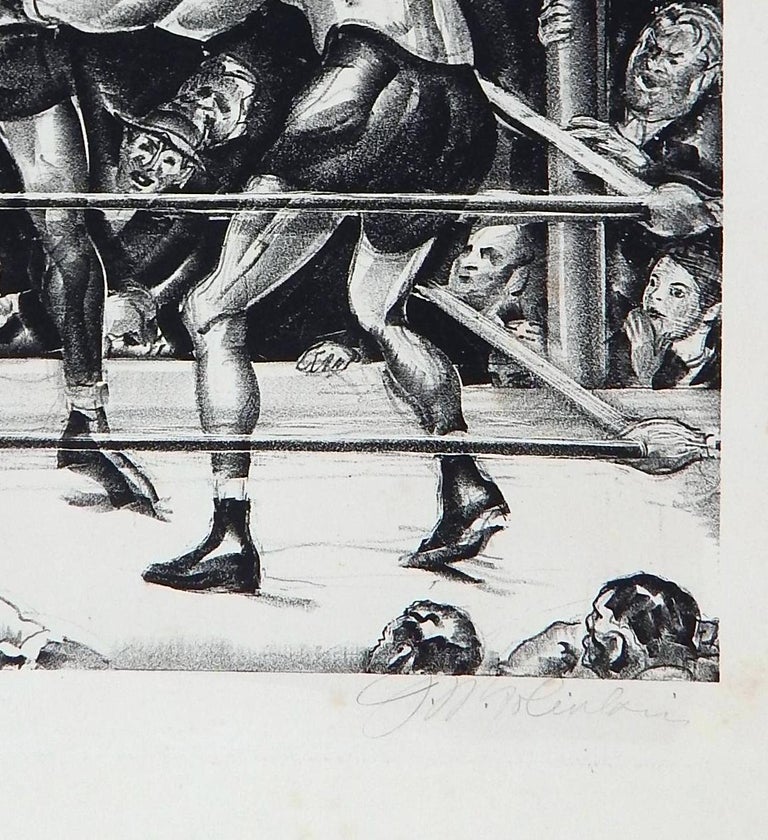 Joseph Golinkin Original Lithograph, 1935, Louis-Baer Boxing Match For ...